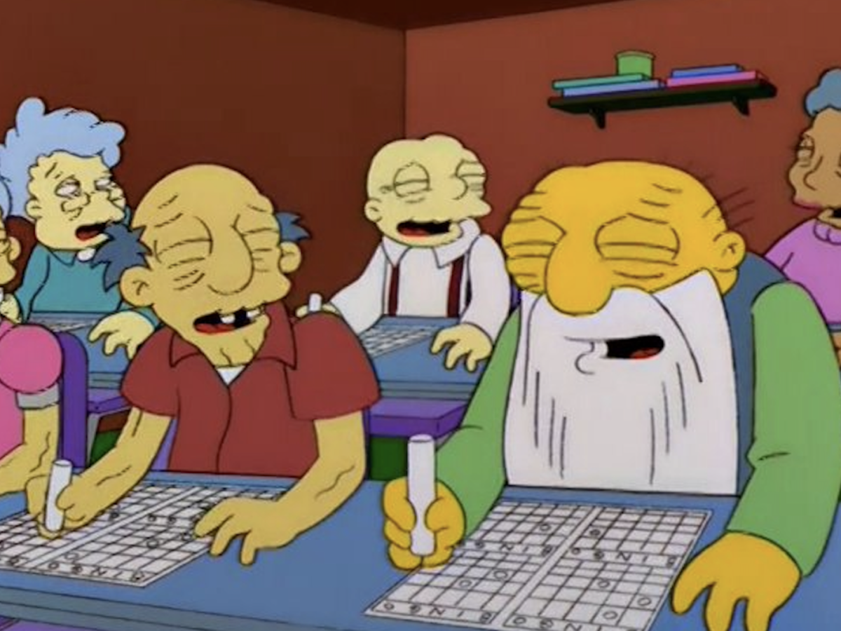 Old People Playing Bingo Cartoon